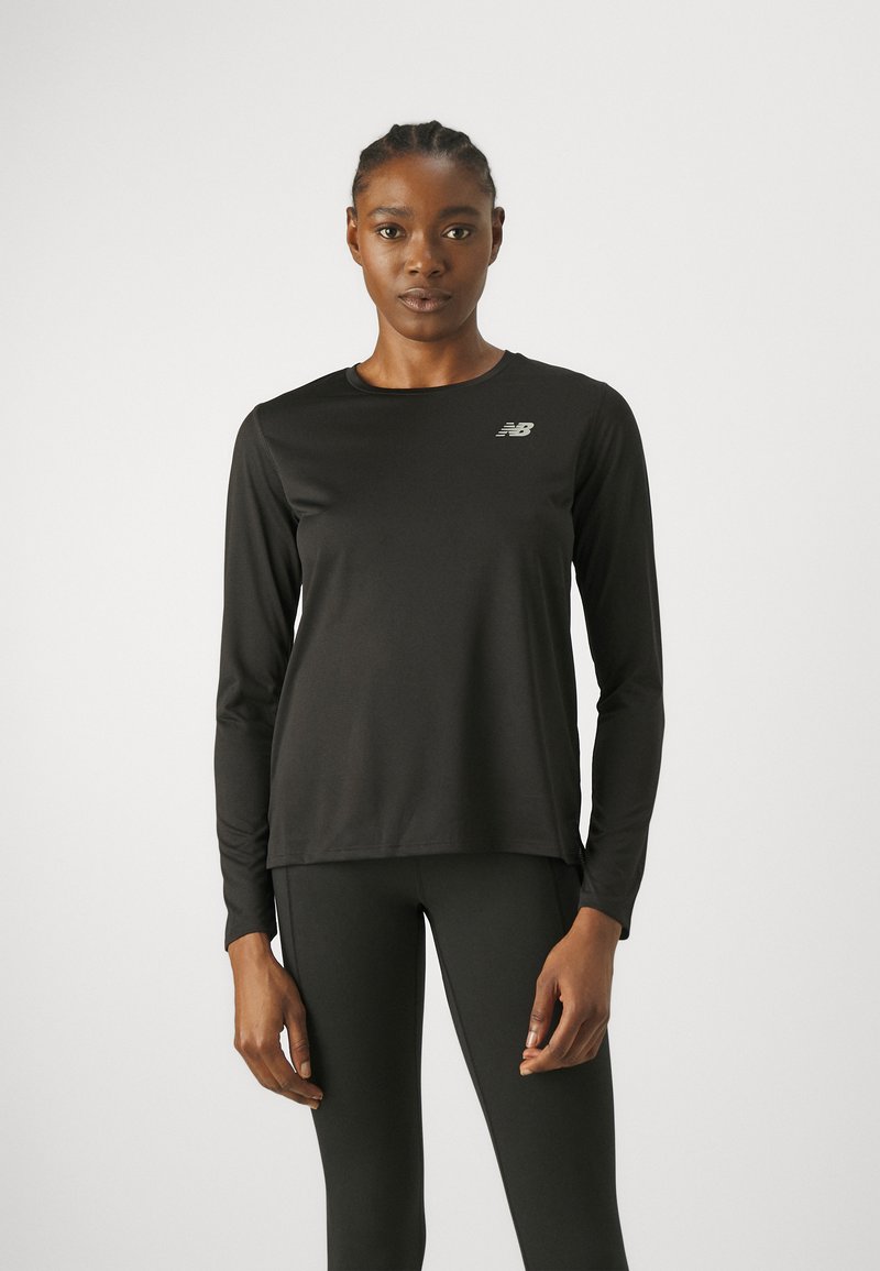 New Balance LONG SLEEVE - Long sleeved top - black - Zalando.co.uk