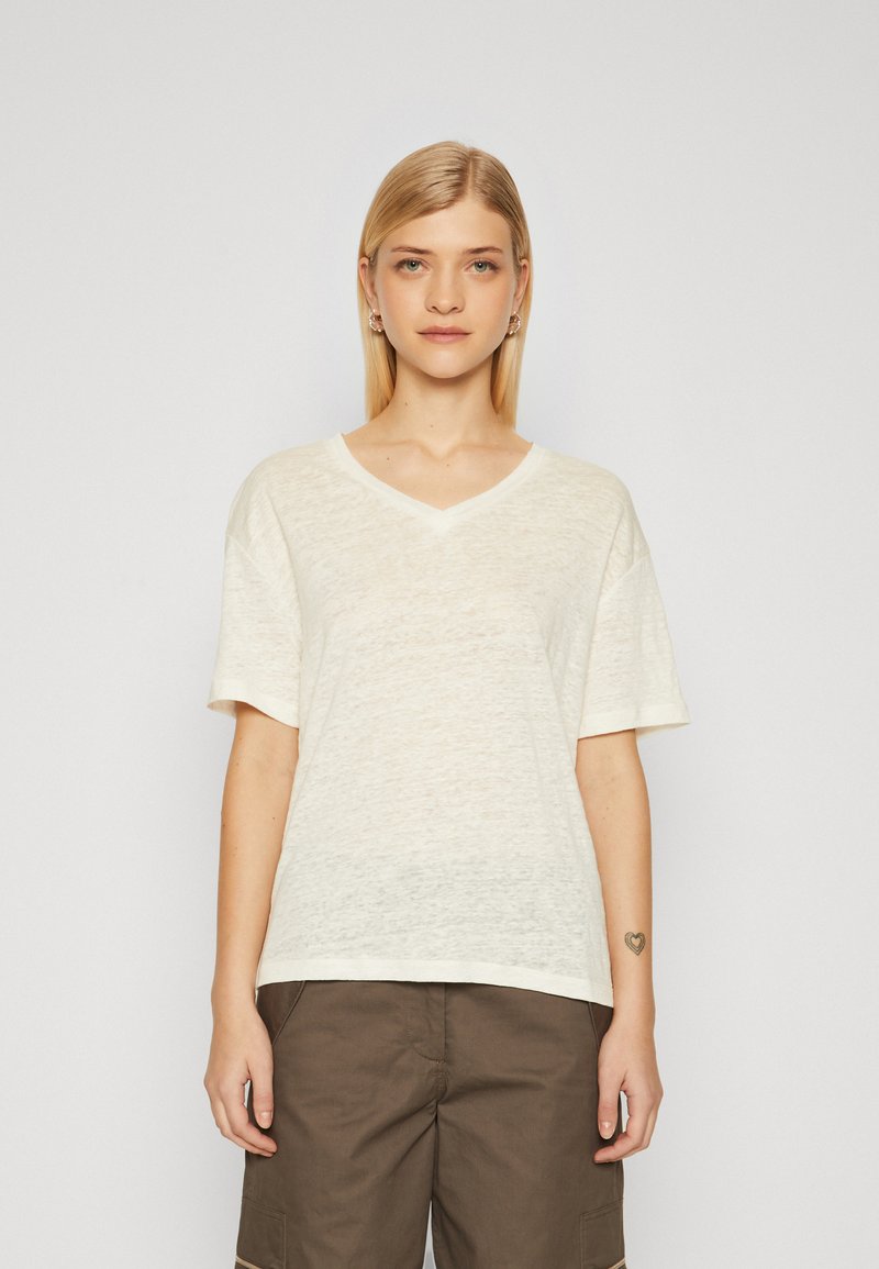Samsøe Samsøe SAELI - Basic T-shirt - solitary star/off-white - Zalando ...