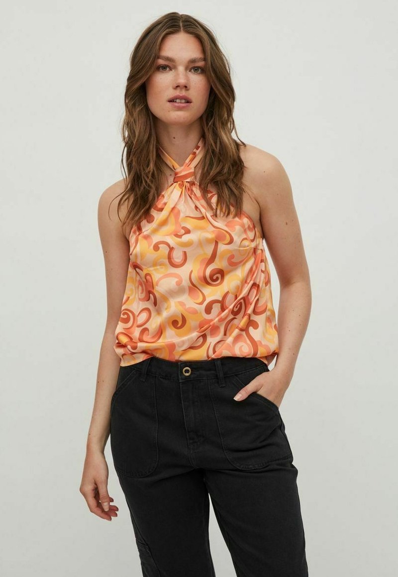 VILA OHNE ÄRMEL NECKHOLDER - Top - iced mango/orange - Zalando.de