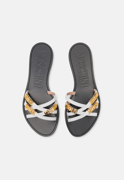 MOSCHINO MINI LETTERING SLIDE - Mules - bianco/white - Zalando.co.uk