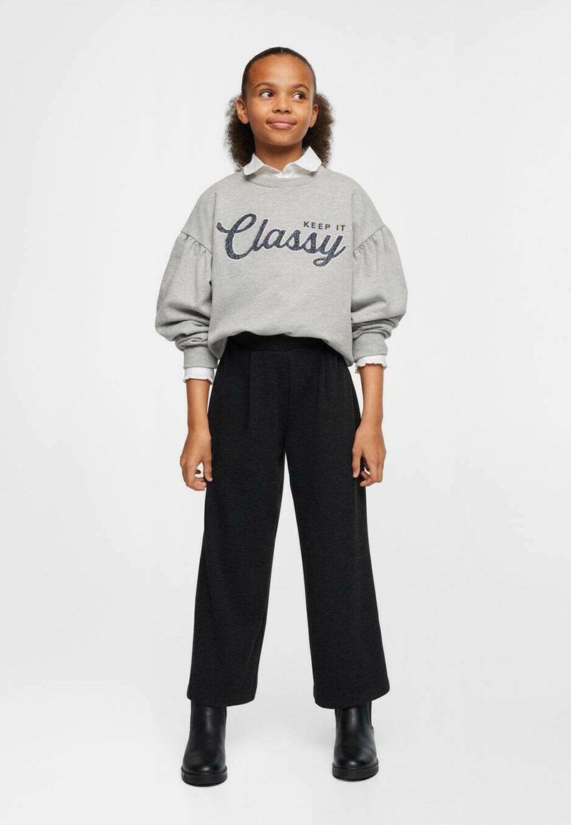 Mango Kids POLAN - Tracksuit bottoms - dark heather grey/mottled dark ...