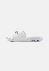 Lacoste SERVE SLIDE DUAL - Papuci - white/dark green/alb - Zalando.ro