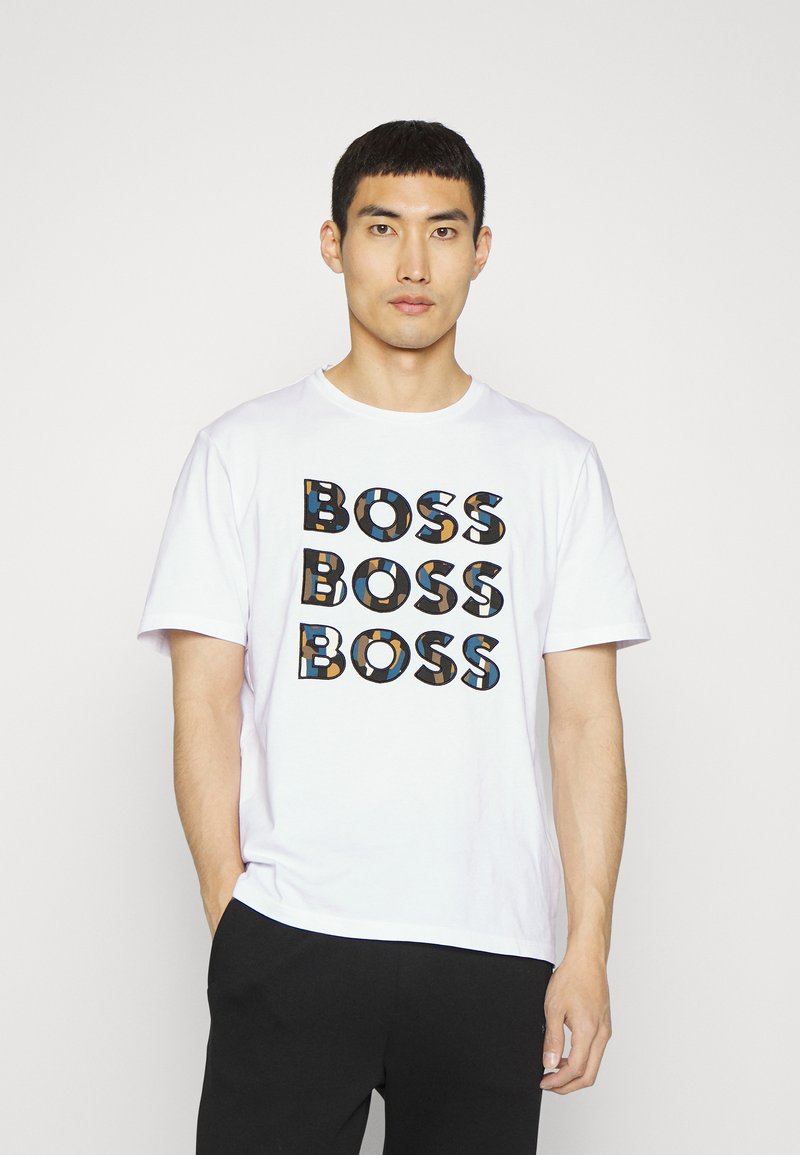 BOSS TEE LOGO FUN - Triko s potiskem - natural/špinavě bílá - Zalando.cz
