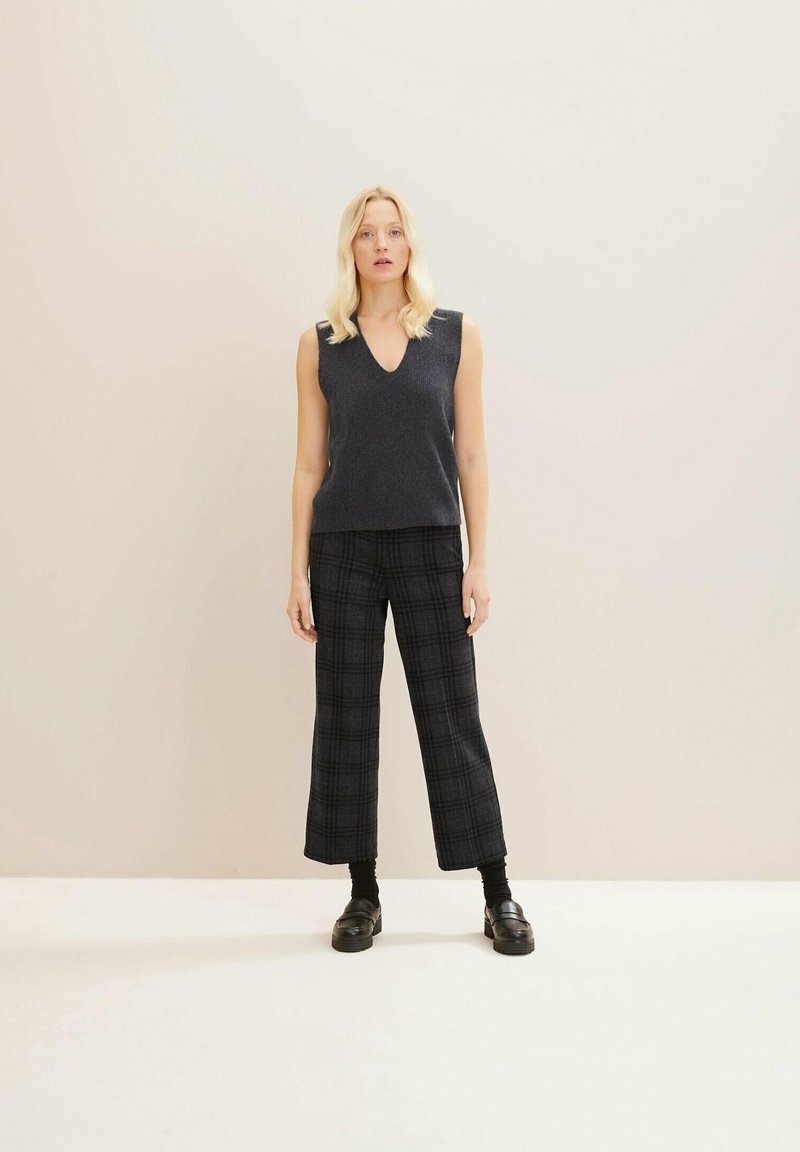TOM TAILOR KAROMUSTER - Pantalon classique - anthracite small ck check ...
