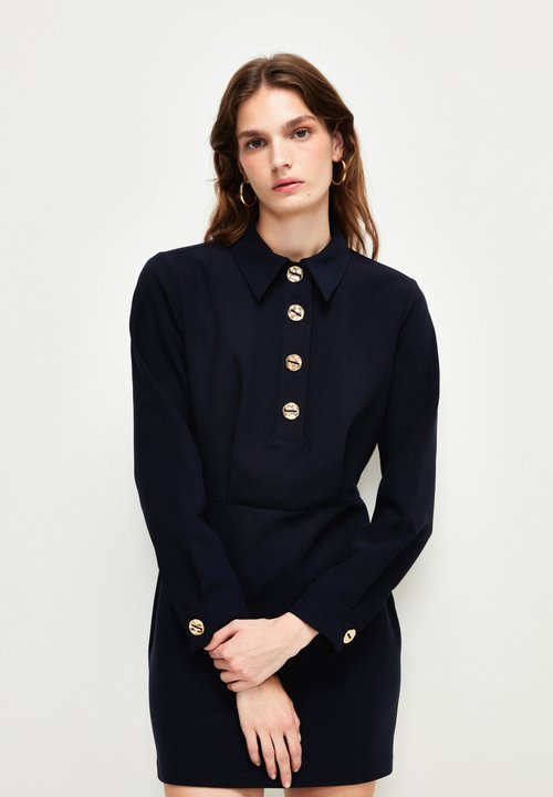 adL GARNISHED WITH POCKET FLAP - Robe chemise - printed black/noir ...