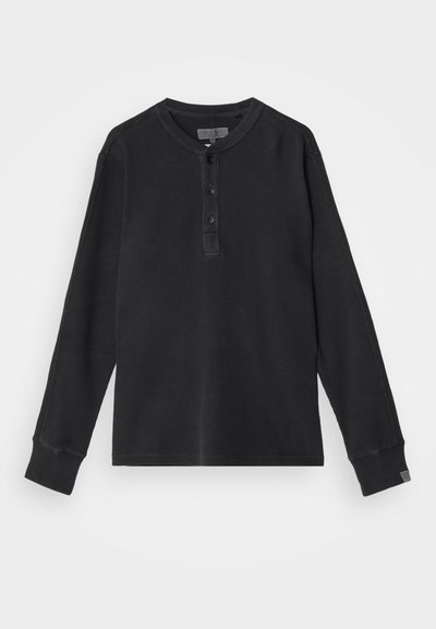 rag & bone GARMENT DYE WAFFLE - T-shirt à manches longues - black/noir ...