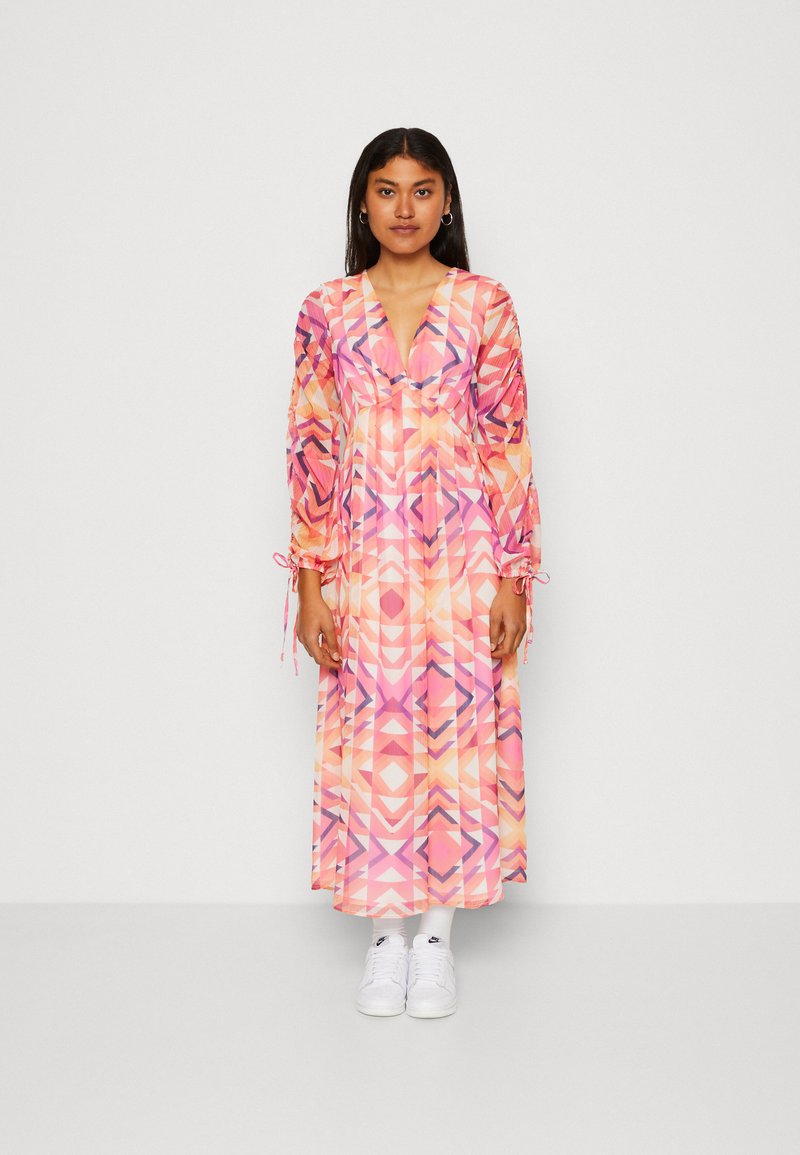Never Fully Dressed Geo Midi Dress Jurk Pinkdonkerroze Zalandobe