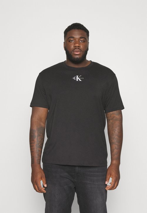 Calvin Klein Jeans Plus SEASONAL MONOLOGO TEE - T-Shirt print - ck black/porpoise/schwarz ...