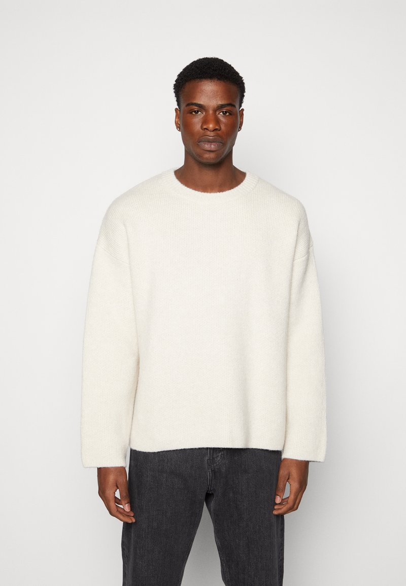 Weekday TEO SWEATER UNISEX - Jumper - dirty white/off-white - Zalando.ie