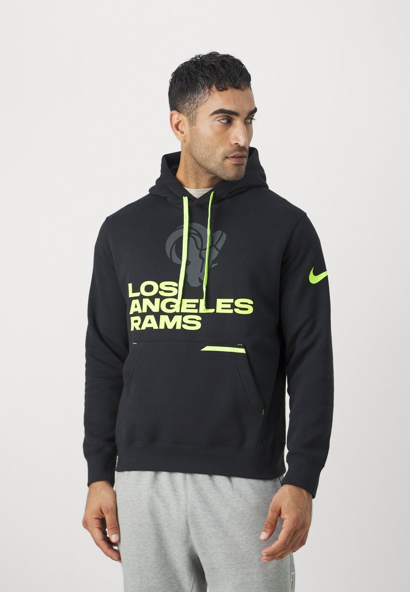Nike Performance NFL LOS ANGELES RAMS VOLT HOODIE - Club wear - black ...