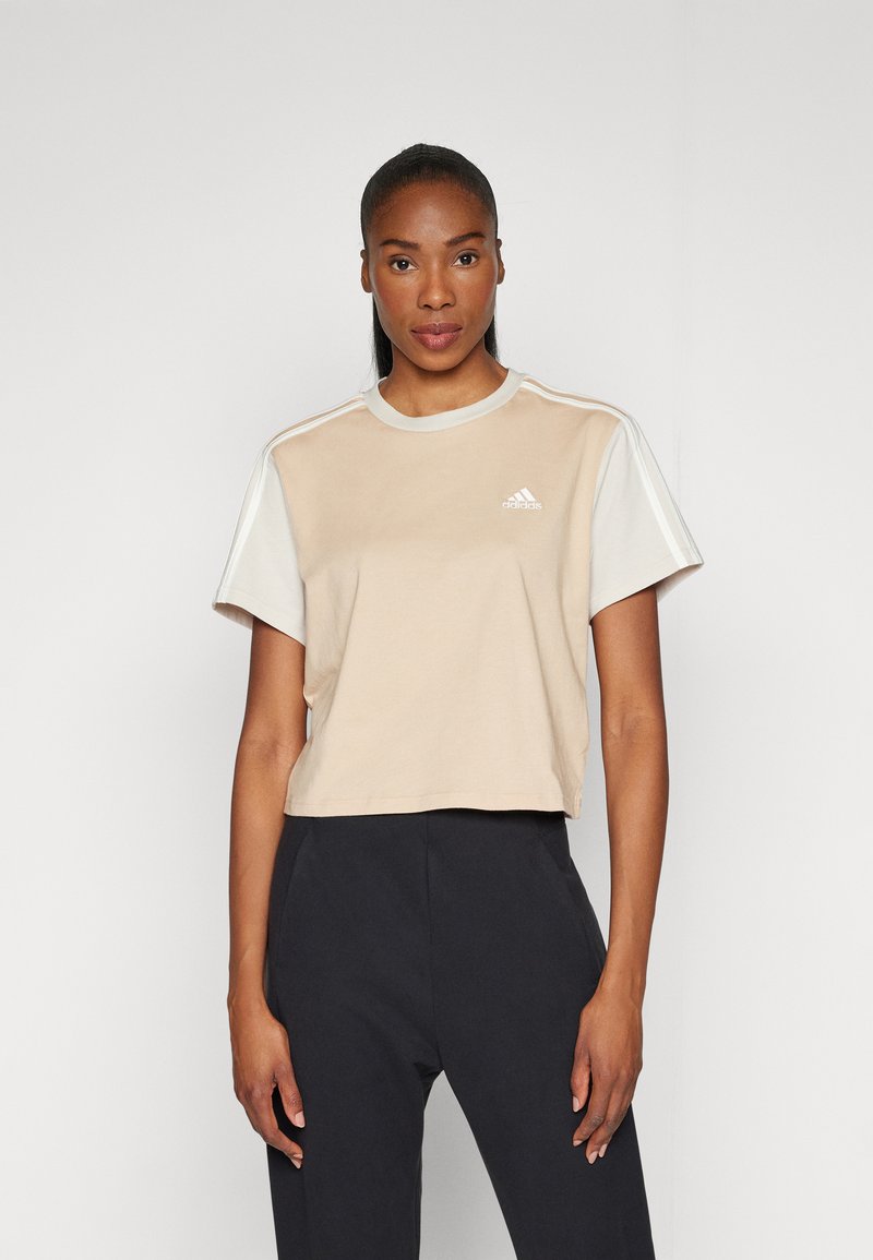 adidas Sportswear ESSENTIALS 3 STRIPES SINGLE CROPPED - T-shirt con ...