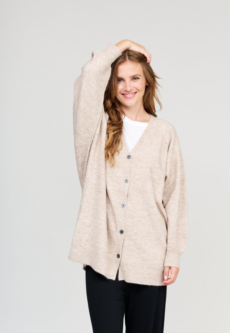moshi moshi mind LUCKY - Strickjacke - oatmeal melange/beige - Zalando
