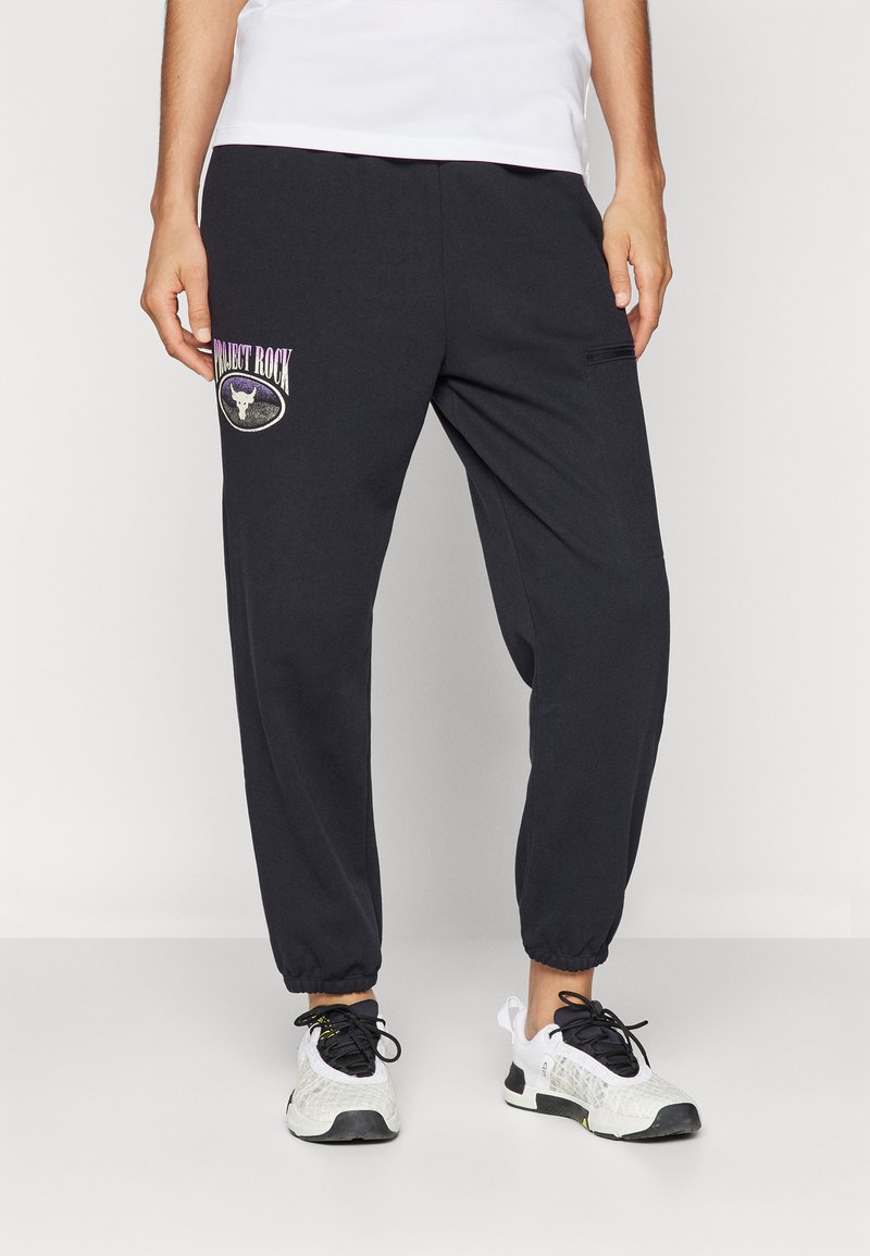 Under Armour TERRY PANT - Jogginghose - black/purple ace/schwarz - Zalando.ch
