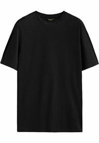 Massimo Dutti KURZÄRMELIGES AUS REINER - T-shirt basic - mottled black ...