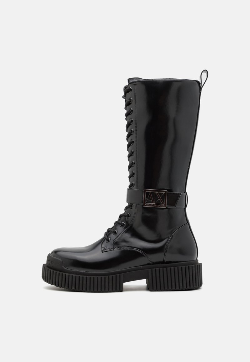 Armani Exchange BOOT - Bottes à plateau - black/noir - ZALANDO.FR