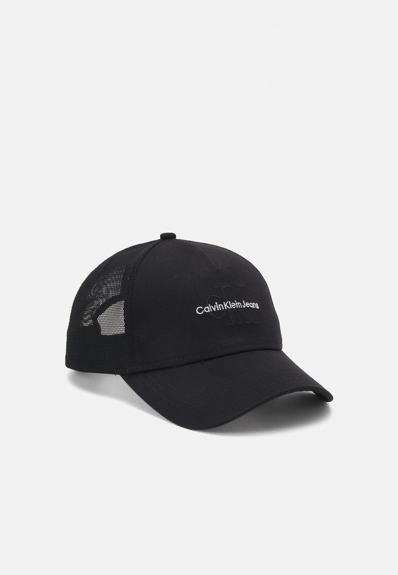 Calvin Klein Jeans MONO LOGO EMBRO TRUCKER HAT - Cap - black - Zalando