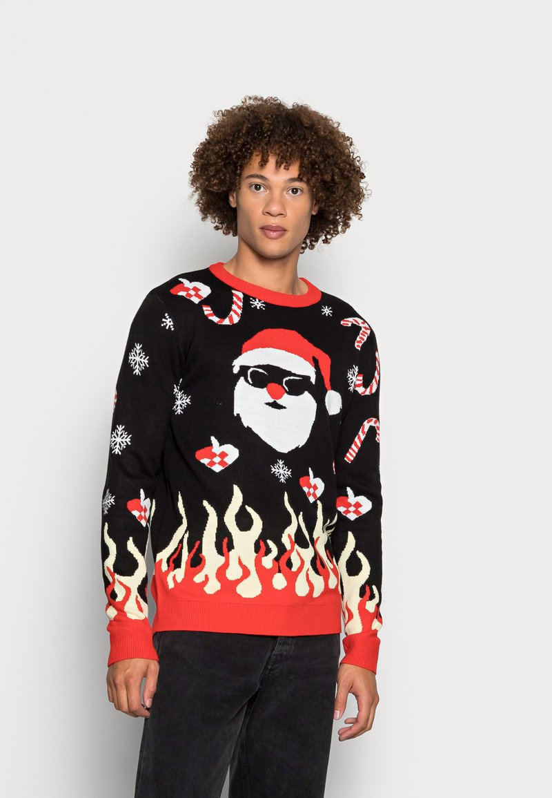 Denim Project X MAS BURNING SANTA - Neule - black/musta - Zalando.fi