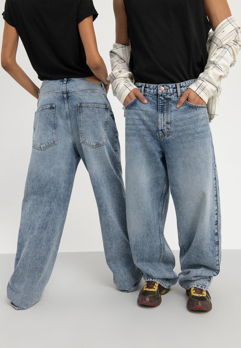 Yourturn Unisex Relaxed Fit Jeans Dark Blue Denimdark Blue Denim Uk