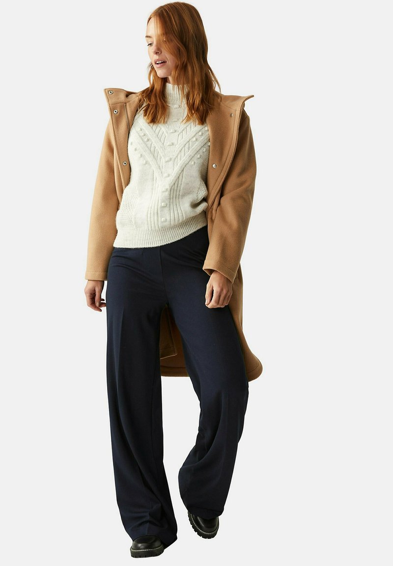 Marks & Spencer JERSEY WIDE LEG WITH STRETCH - Pantaloni - dark navy ...