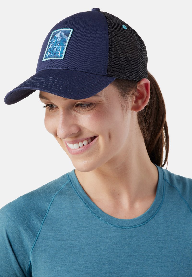Smartwool GO FAR, FEEL GOOD SUMMIT TRUCKER - Cap - deep navy/mottled ...