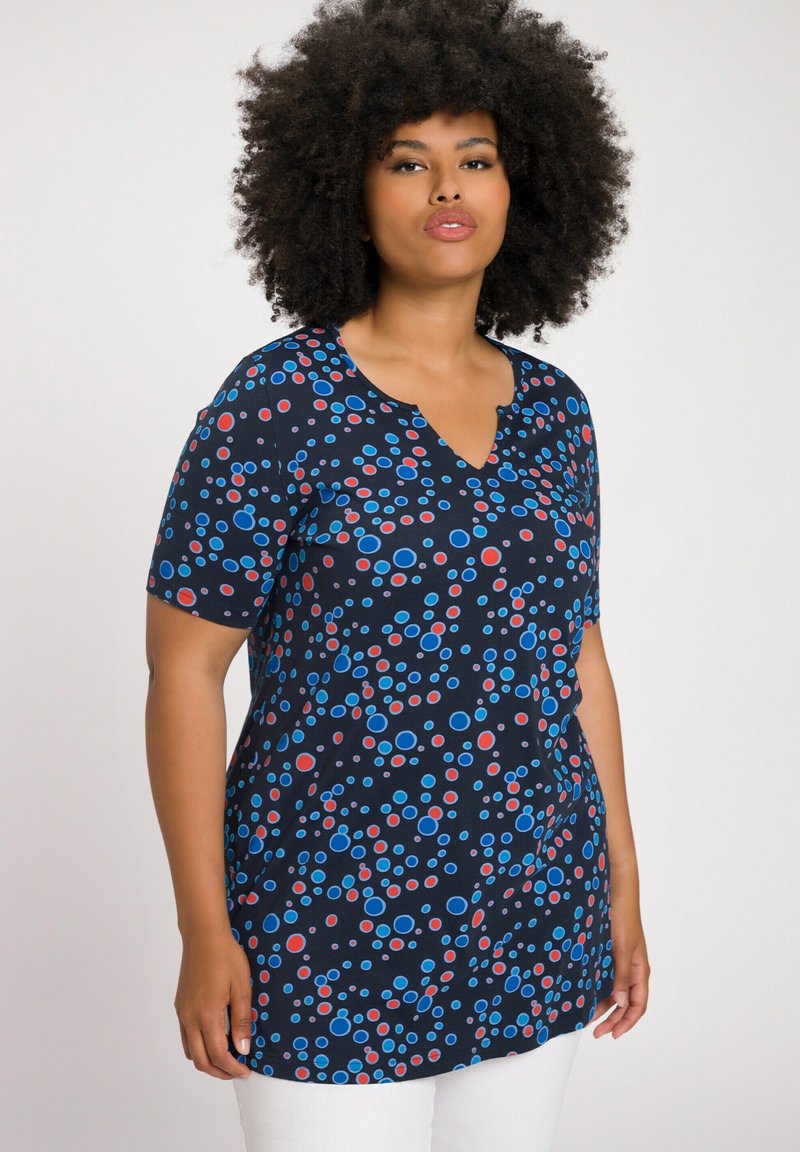 Ulla Popken T-shirt print - dark blue/donkerblauw - Zalando.be