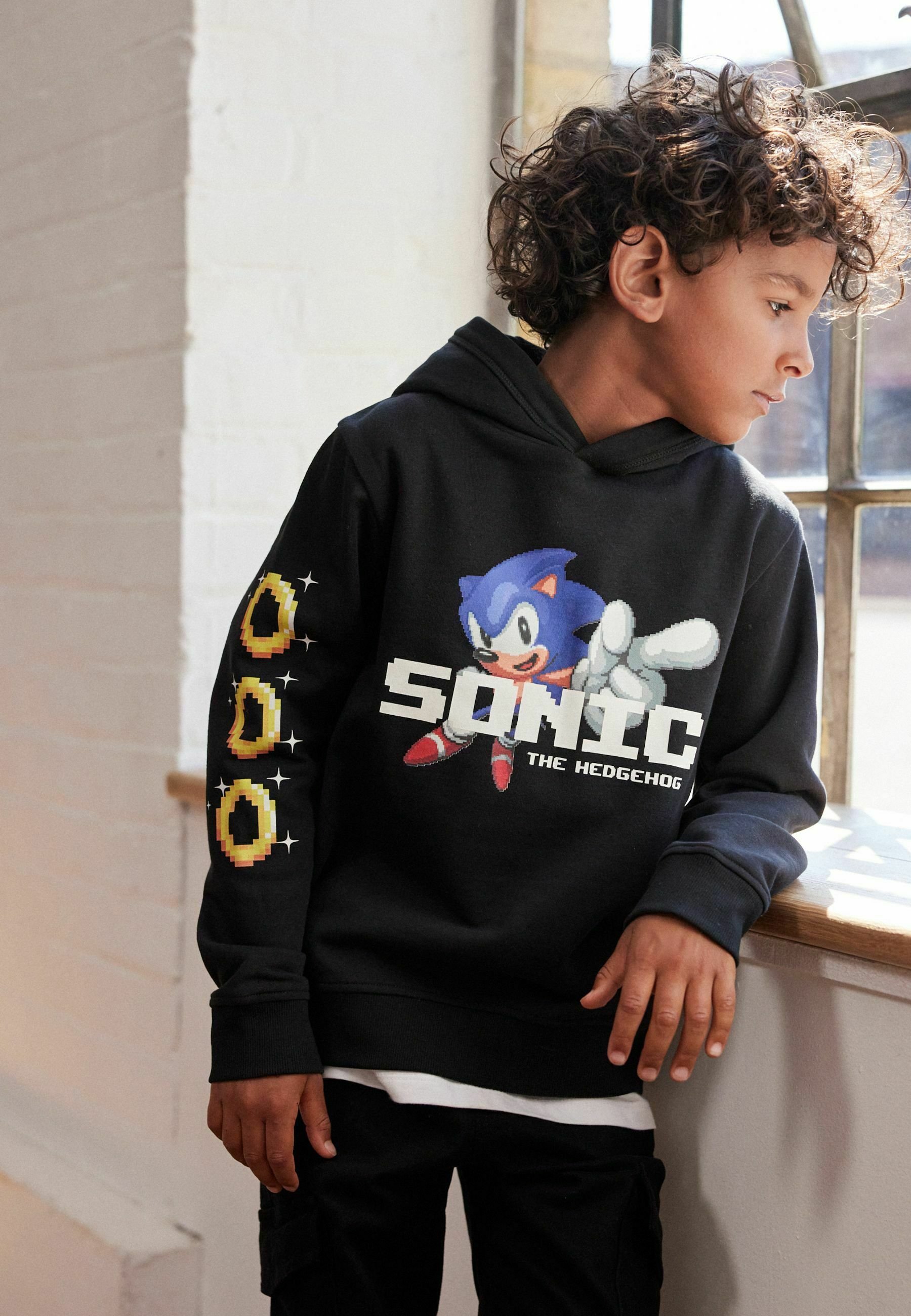 Sonic The Hedgehog Hodeskudd Next LICENSE HOODIE Black Sonic The