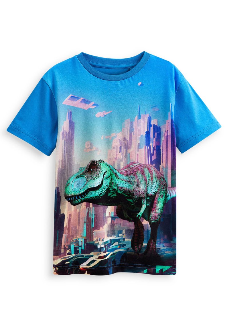 Next 3D T-REX CITY SCAPE PRINTED T-SHIRT - T-Shirt print - blue/blau ...