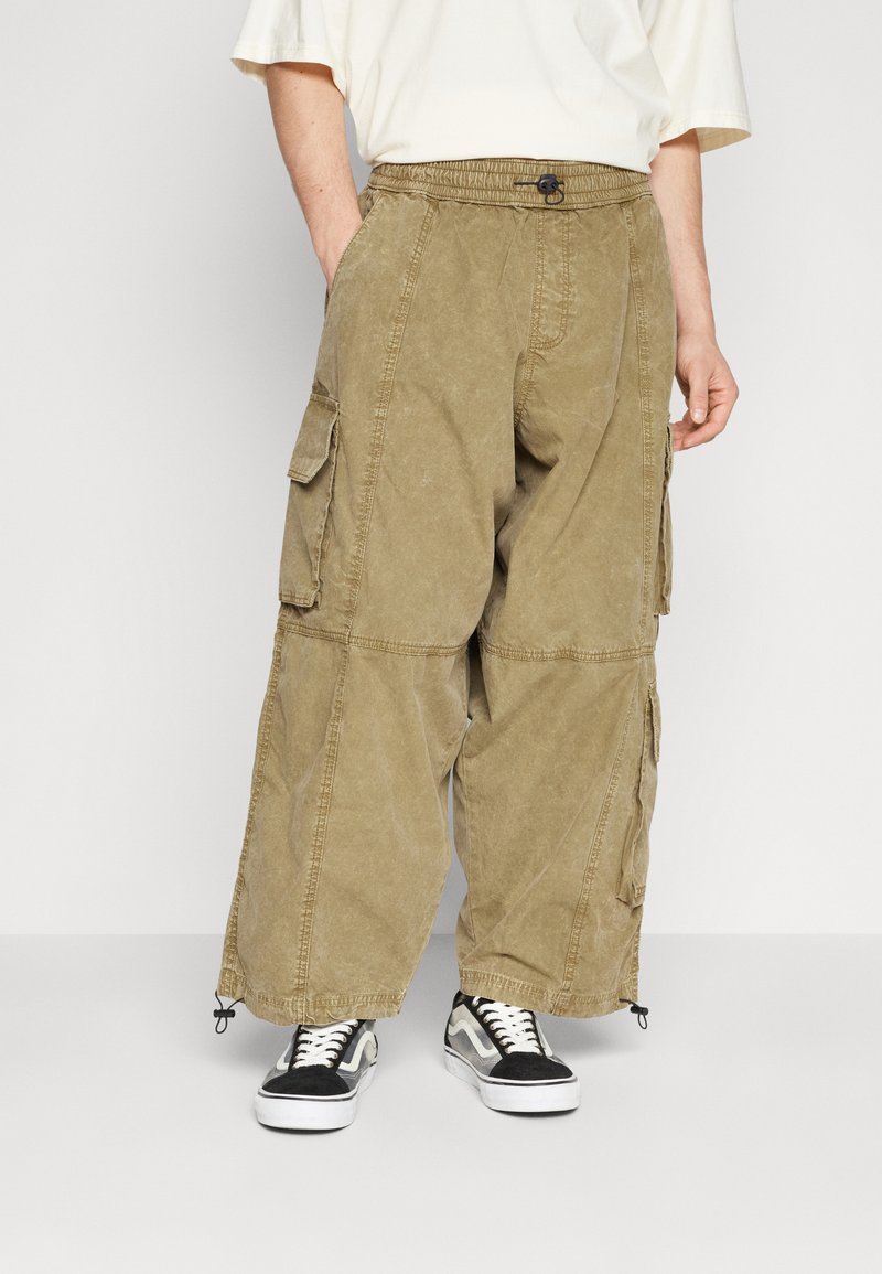 Night Addict Cargo trousers - acid wash khaki/green - Zalando.ie