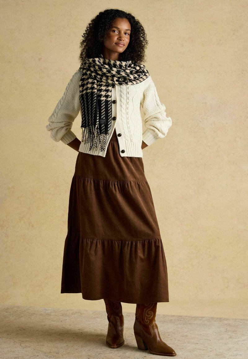 Joules LANGTREE CHECKED OVERSIZED - Scarf - black & tan/black - Zalando