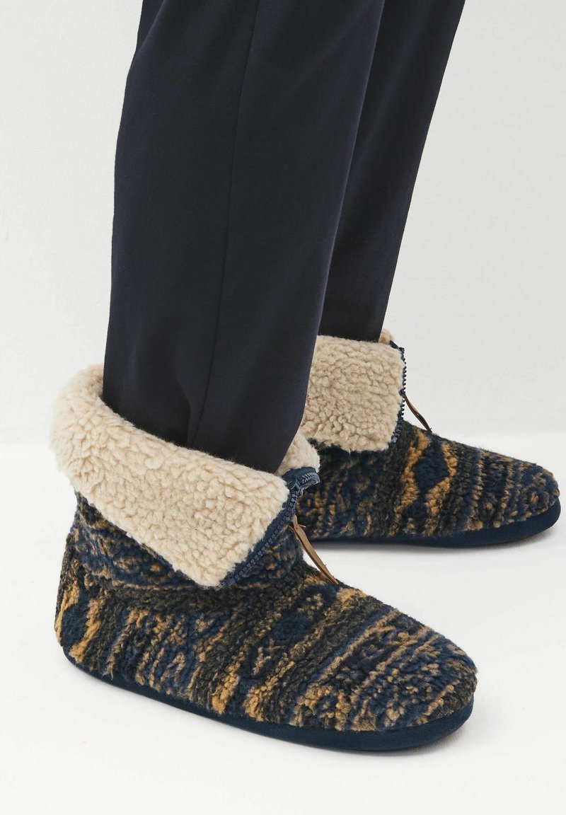 Next PRINTED ZIP - Winter boots - navy blue/blue - Zalando