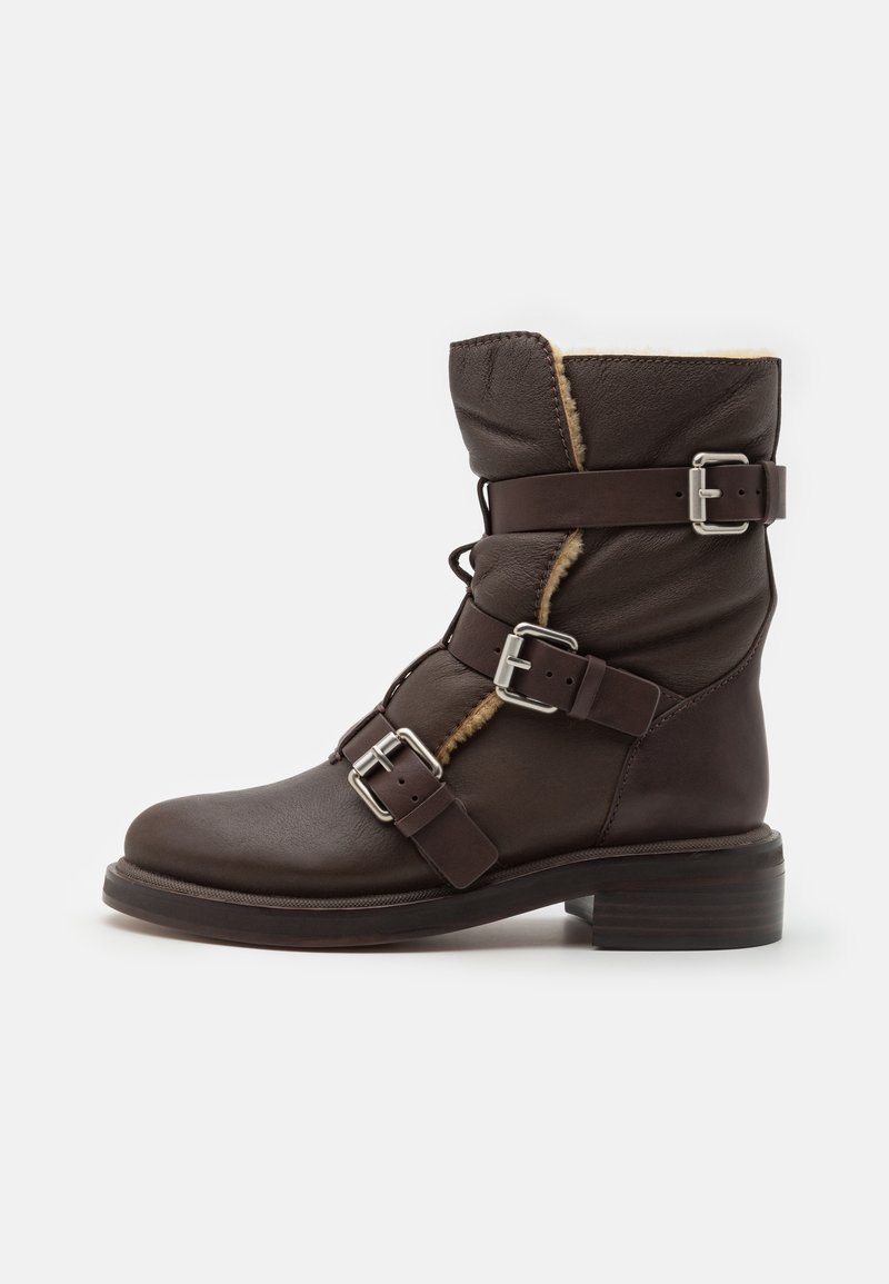 rag & bone MOTO BUCKLE BOOT - Cowboy/biker ankle boot - brown - Zalando.ie