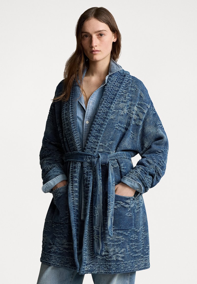 Polo Ralph Lauren LONG SLEEVE CARDIGAN - Cardigan - dark indigo/blue ...