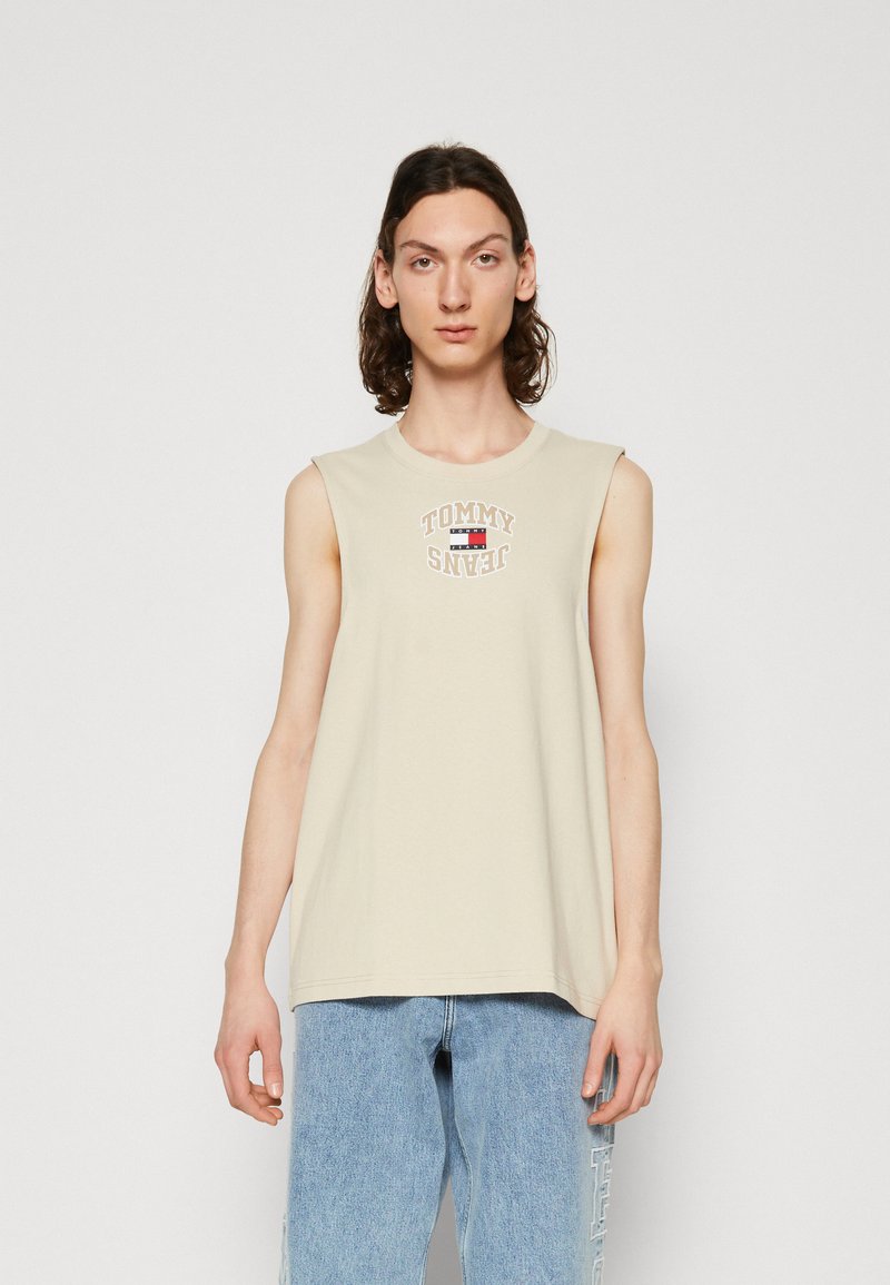 Tommy Jeans MIRROR TANK - Top - classic beige/sand - Zalando