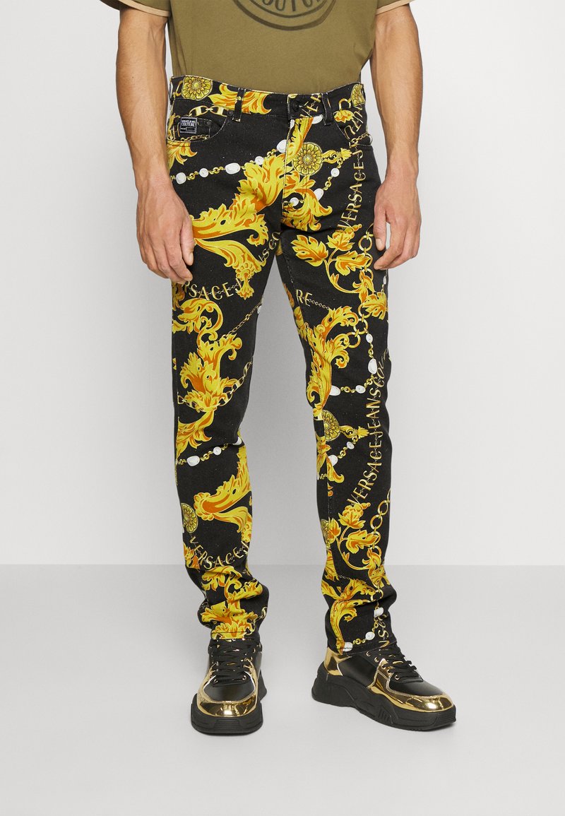 Versace Jeans Couture MILANO - Slim fit jeans - black/gold/black ...