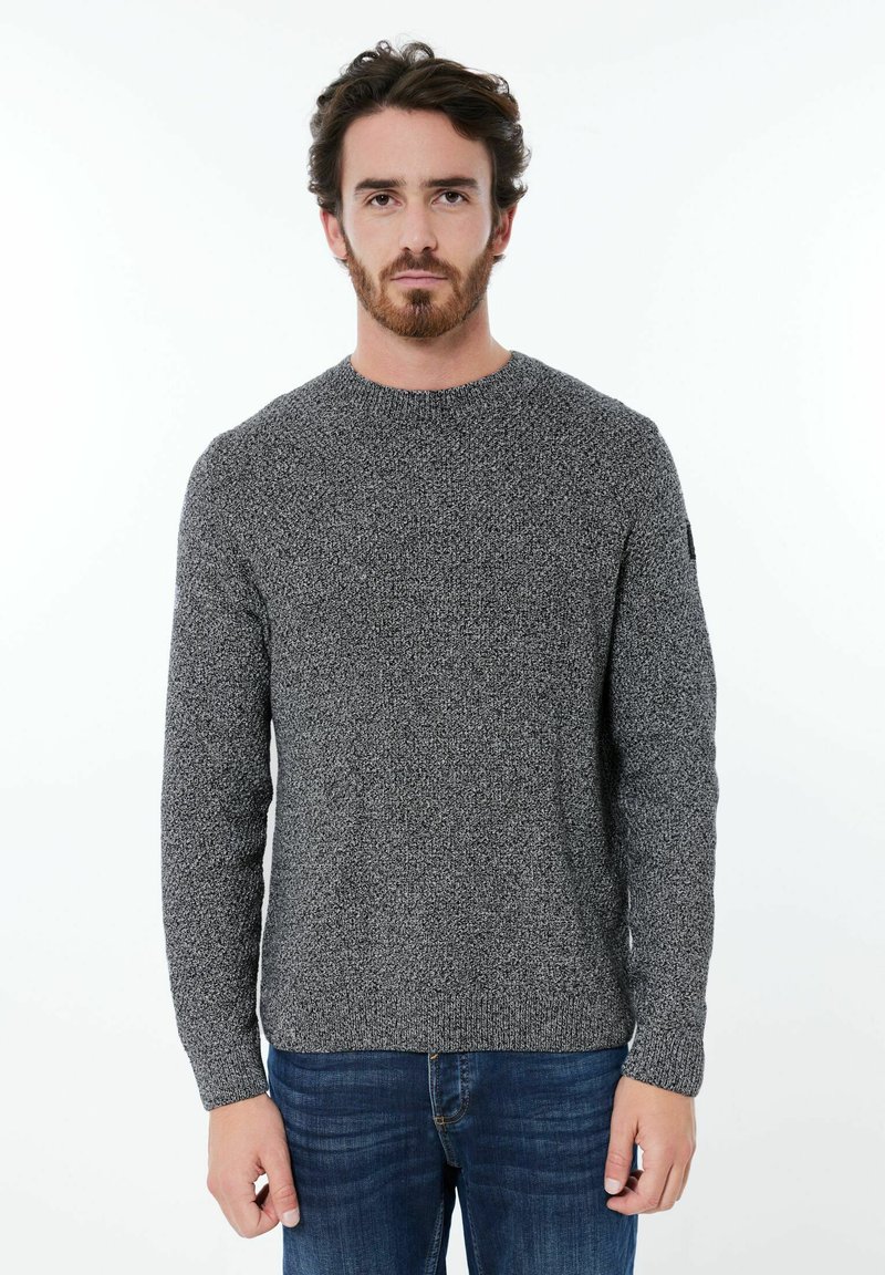Street One Men MOULINÉ - Jumper - grau/mottled anthracite - Zalando.de