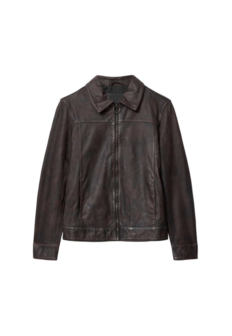 AllSaints ALKAN JACKET - Leather jacket - oxblood red/bordeaux - Zalando