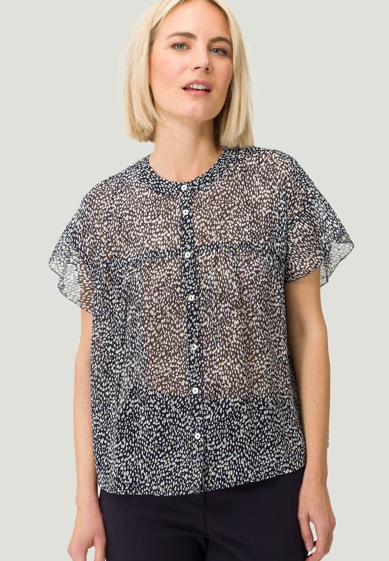 zero MIT FLÜGELÄRMELN - Bluse - dark bluecream/blau - Zalando.at