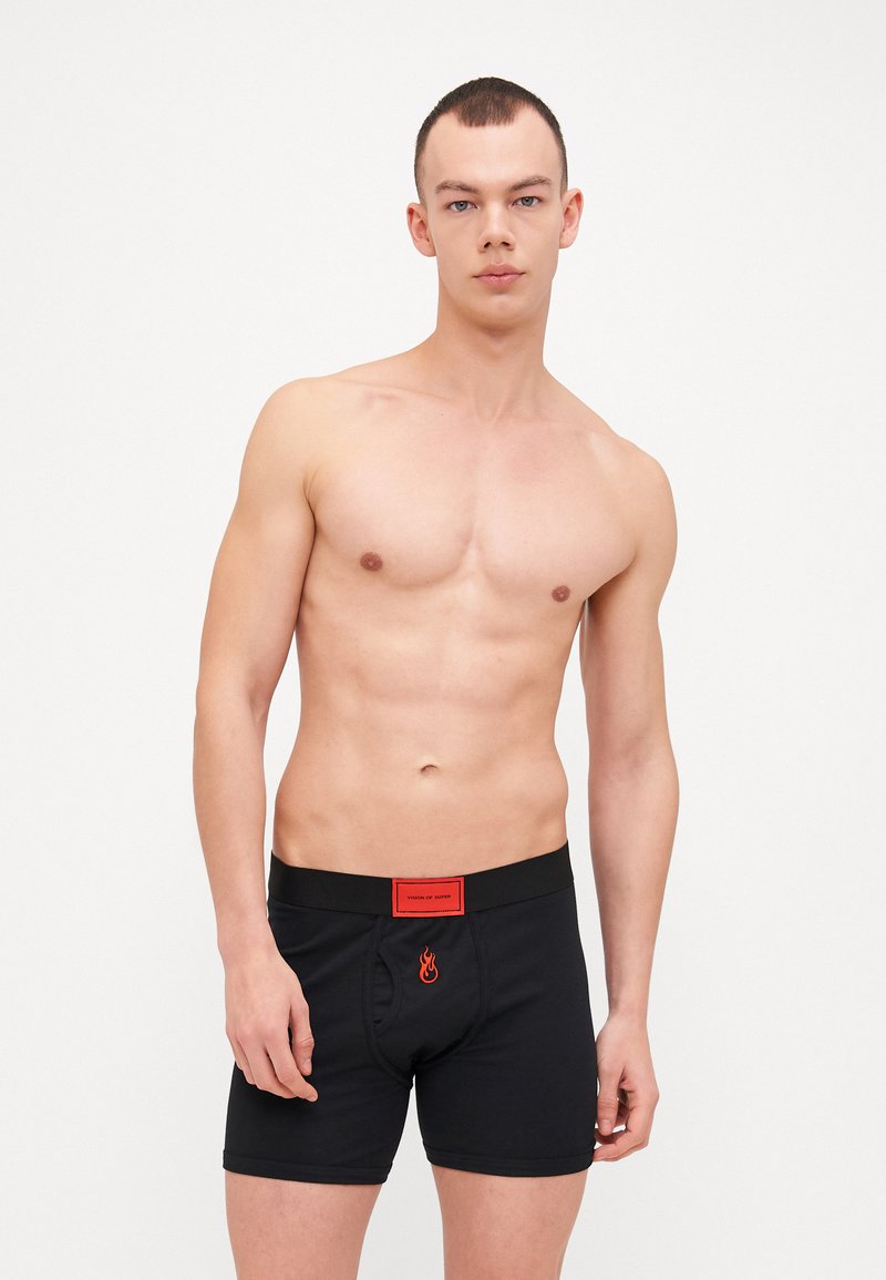 Vision of Super UNDERWEAR WITH EMBROIDERED FLAME AND RED LABEL ON FRONT ...