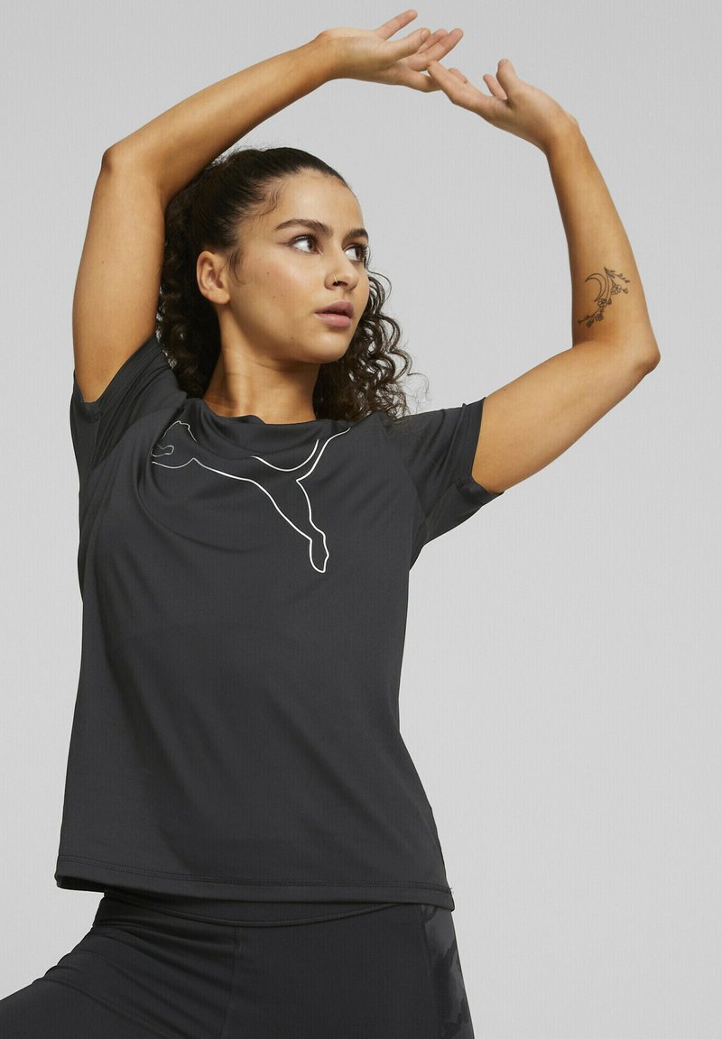 Puma FAVOURITE CAT TRAININGS - Sports T-shirts - black/sort - Zalando.dk