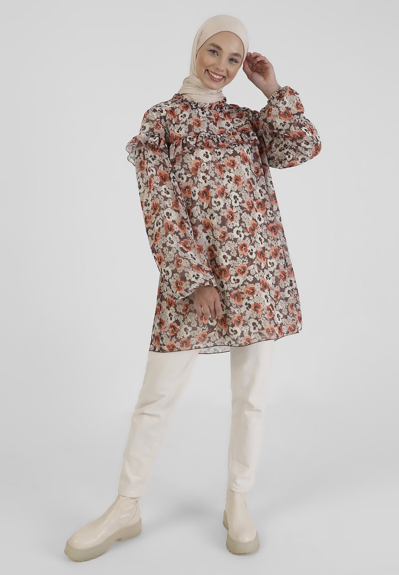 Modanisa CREW NECK BENIN - Tunic - brown - Zalando.ie