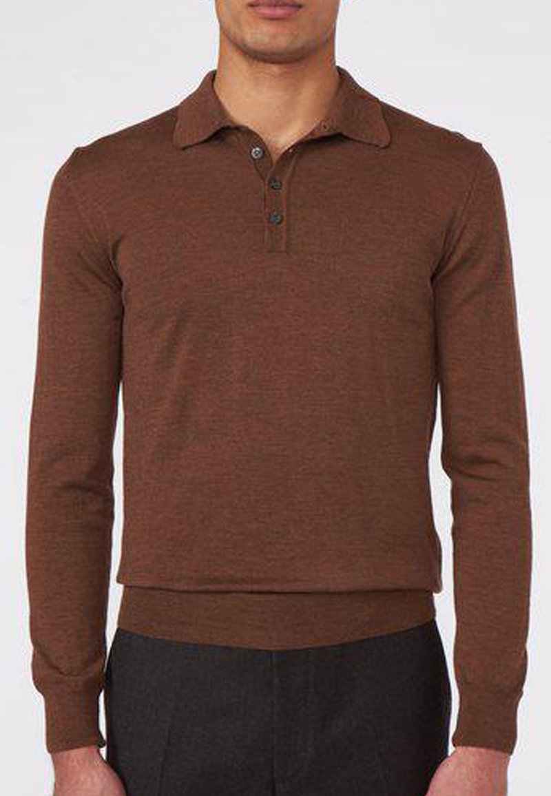 Oscar Jacobson RUBEN - Polo shirt - tobacco brown/brown - Zalando