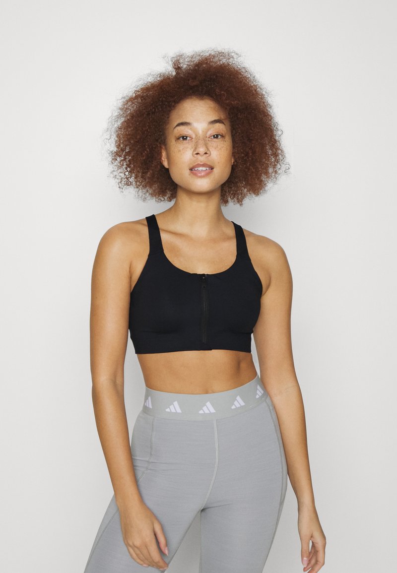 adidas Performance LUX ZIP - Sport-BH mit starker Stützkraft - black ...