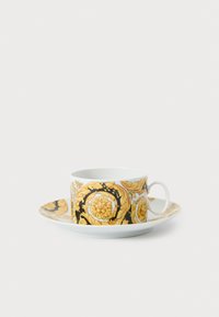 Versace CUP/SAUCER 4 LOW - Soucoupe - white/black/yellow/blanc - ZALANDO.FR