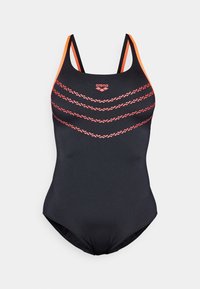 Arena SWIM PRO BACK - Swimsuit - black/bright coral/black - Zalando