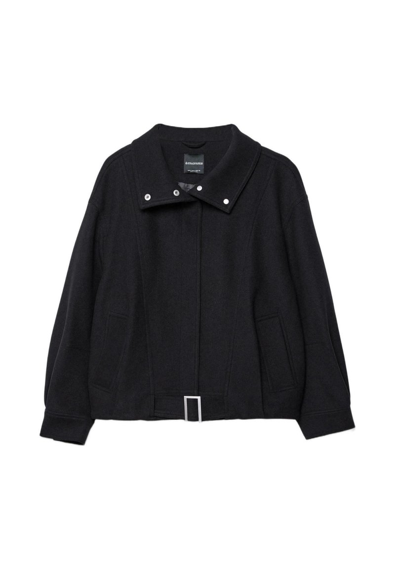 Stradivarius SOFT-TOUCH - Mezisezónní bunda - black/černá - Zalando.cz