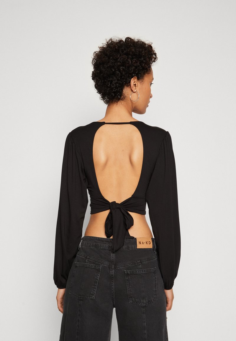 WAL G. CRISSY BACKLESS - T-shirt à manches longues - black/noir ...