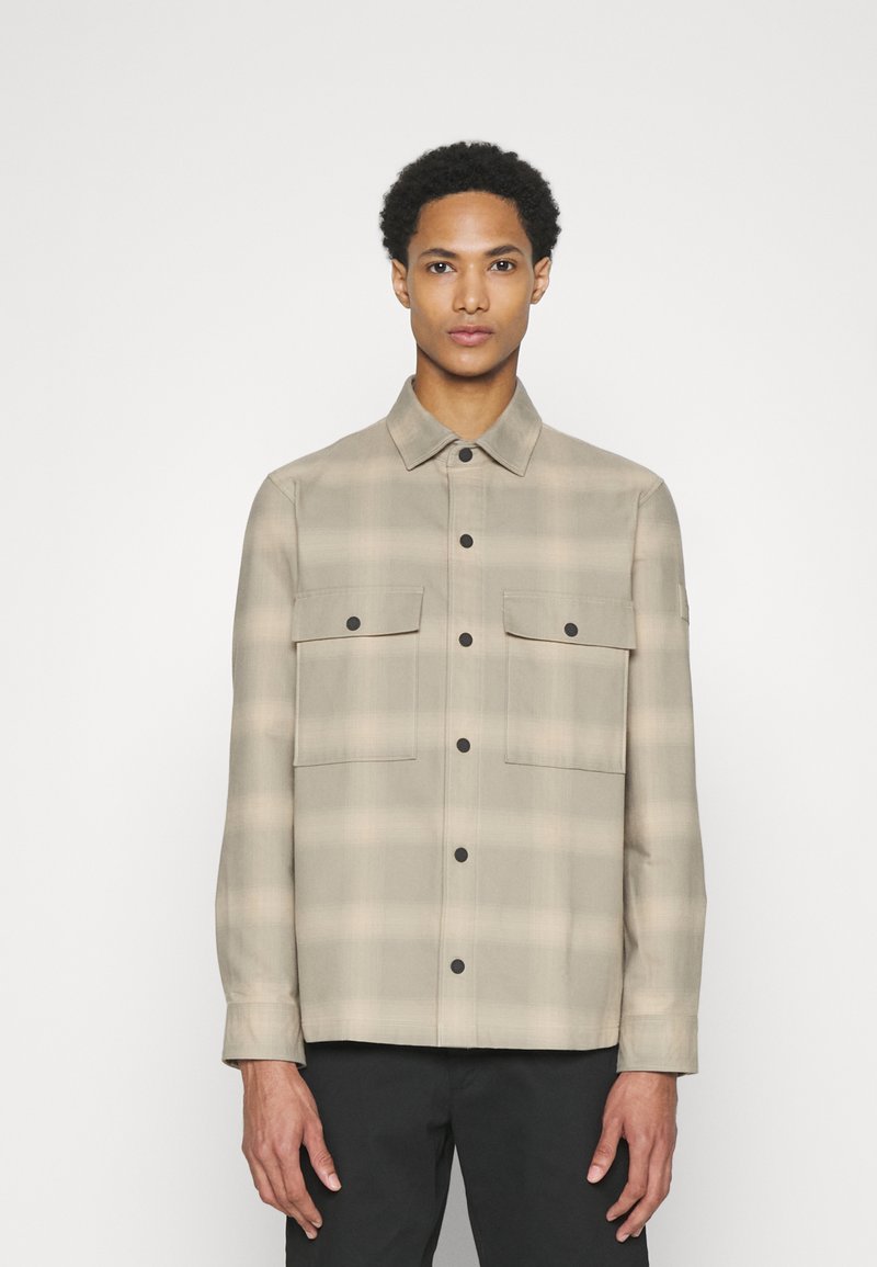 Calvin Klein CHECK OVERSHIRT - Summer jacket - fresh clay/beige ...