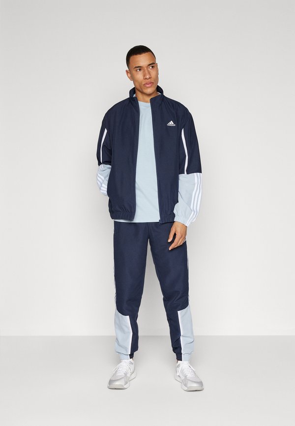 adidas Sportswear ESSENTIALS SINGLE 3-STRIPES - T-Shirt print - blue ...