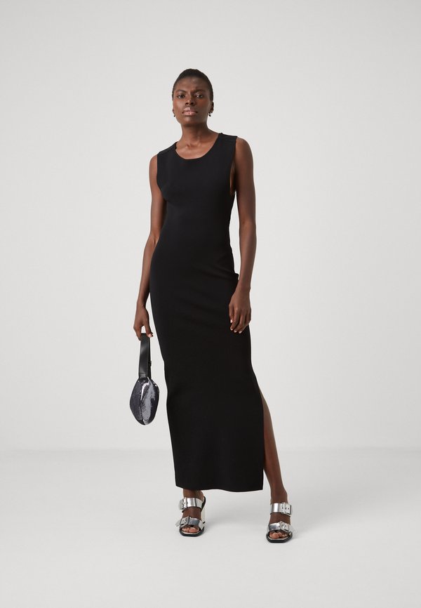 Rokh Side Pleats Detailed Dress Cocktail Dress Party Dress Black