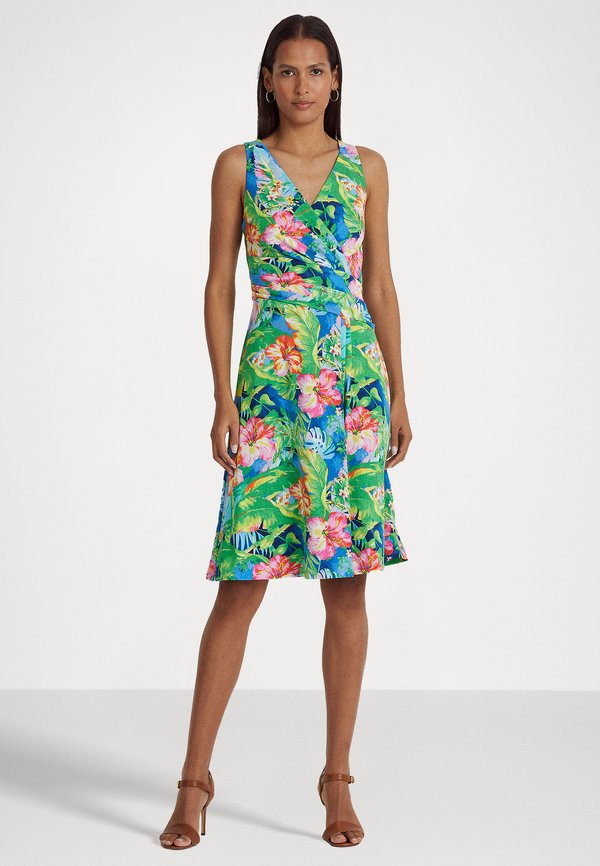 Lauren Ralph Lauren Petite KARLEE SHORT SLEEVE DAY DRESS - Jerseykleid - lighthouse navy ...